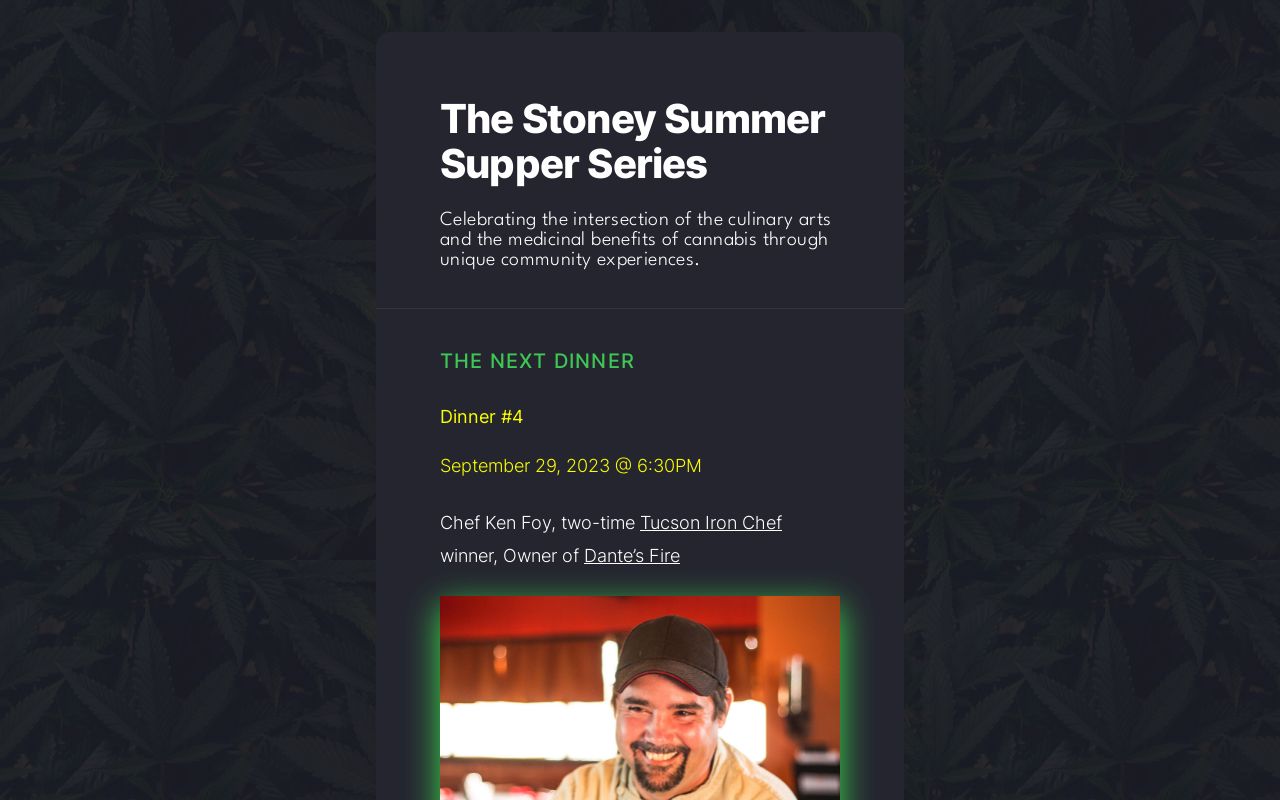 Stoney Summer Supper Series #4 with Chef Ken Foy